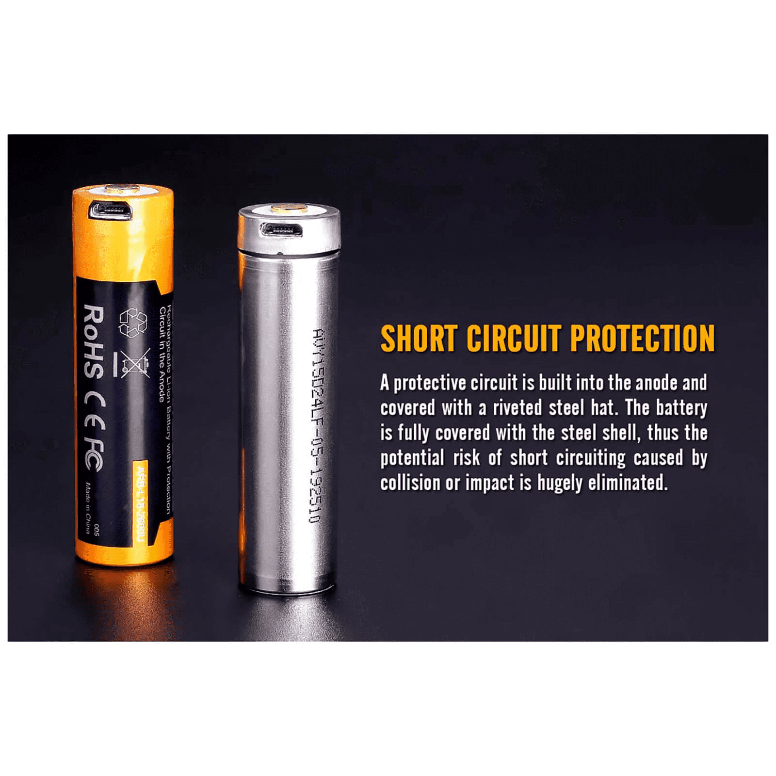 Fenix 18650 USB Rechargeable 3500 mAh Li-ion Protected Battery ...