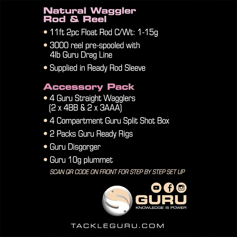 Guru Natural Waggler 11ft Rod & Reel Combo - Angling Centre West Bay